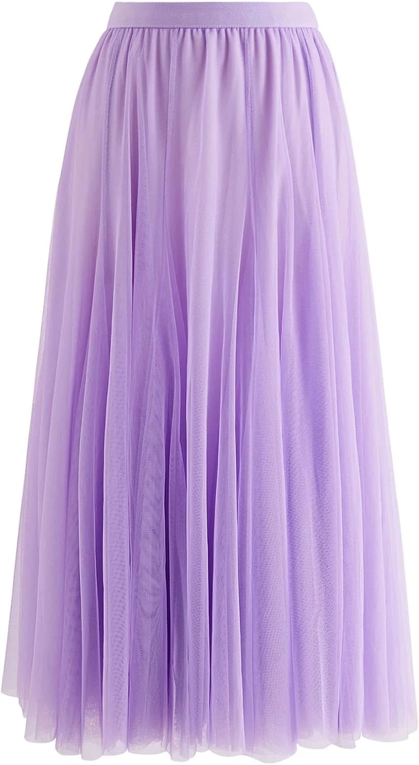 CHICWISH Women's Lavender Layered Mesh Ballet Prom Party Tulle Tutu A ...