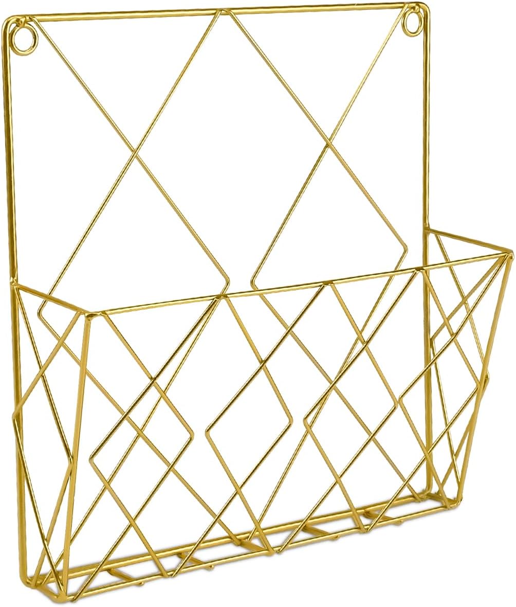 Amazon.com : Hanging Wall File Rack Organizer Metal Mesh Folder Wall ...