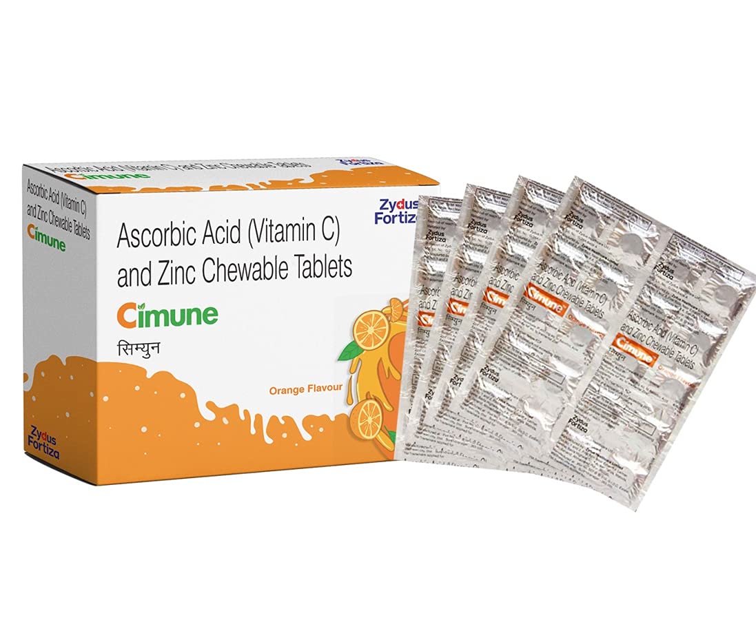 Cimune Vitamin C And Zinc Chewable Tablets Tasty Orange Flavour ...