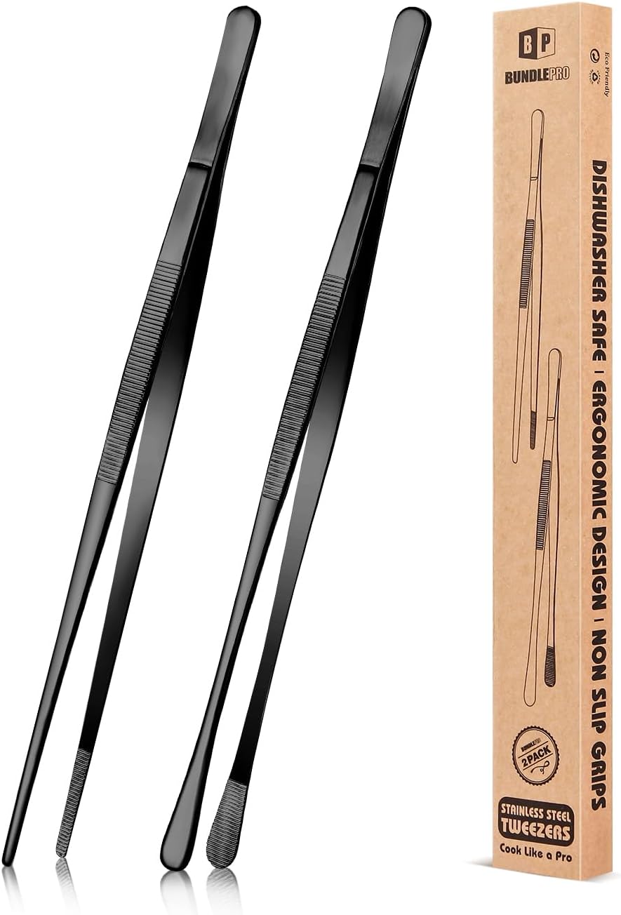 Amazon.com: Walfos Cooking Tweezers, Stainless Steel Food Tweezers ...