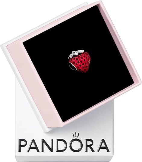 Amazon.com: PANDORA Seeded Strawberry Fruit Charm - Compatible PANDORA ...