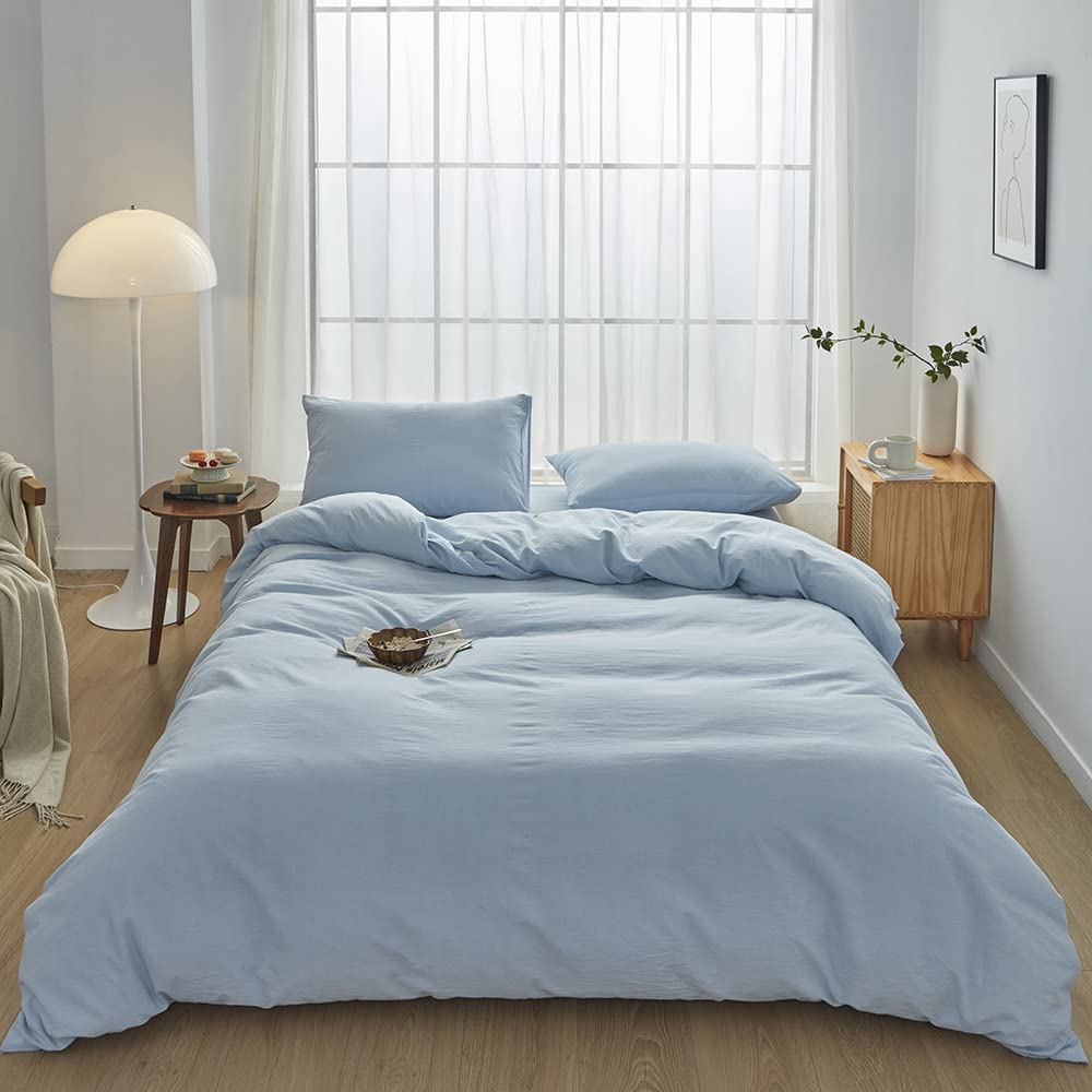 Amazon.com: FACE TWO FACE Bedding Duvet Cover Set100% Washed Cotton ...