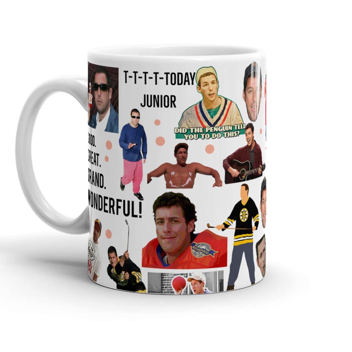 Amazon.com | Tea Cups Adam 11oz 15oz Sandler White Ceramic Collage ...