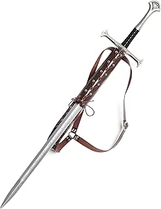 HZMAN Medieval Renaissance Leather Sword Frog Sword LARP Costume Accessory Shoulder Strap Frog ...