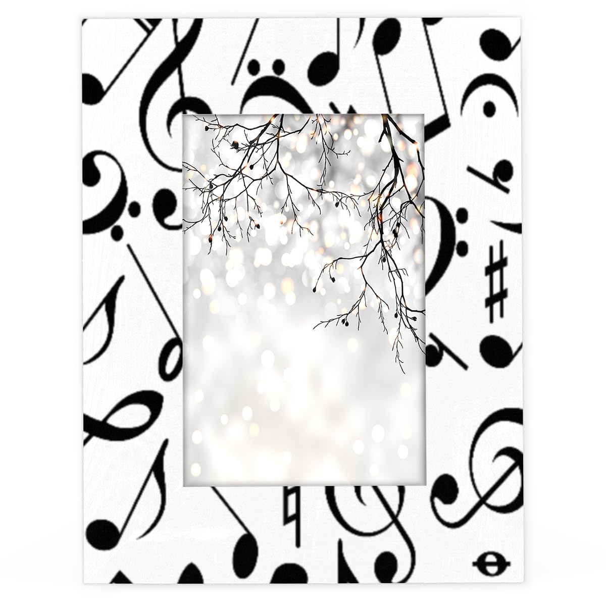 Marco De Fotos Con Notas Musicales Color Creativo Del Borde De La Nota