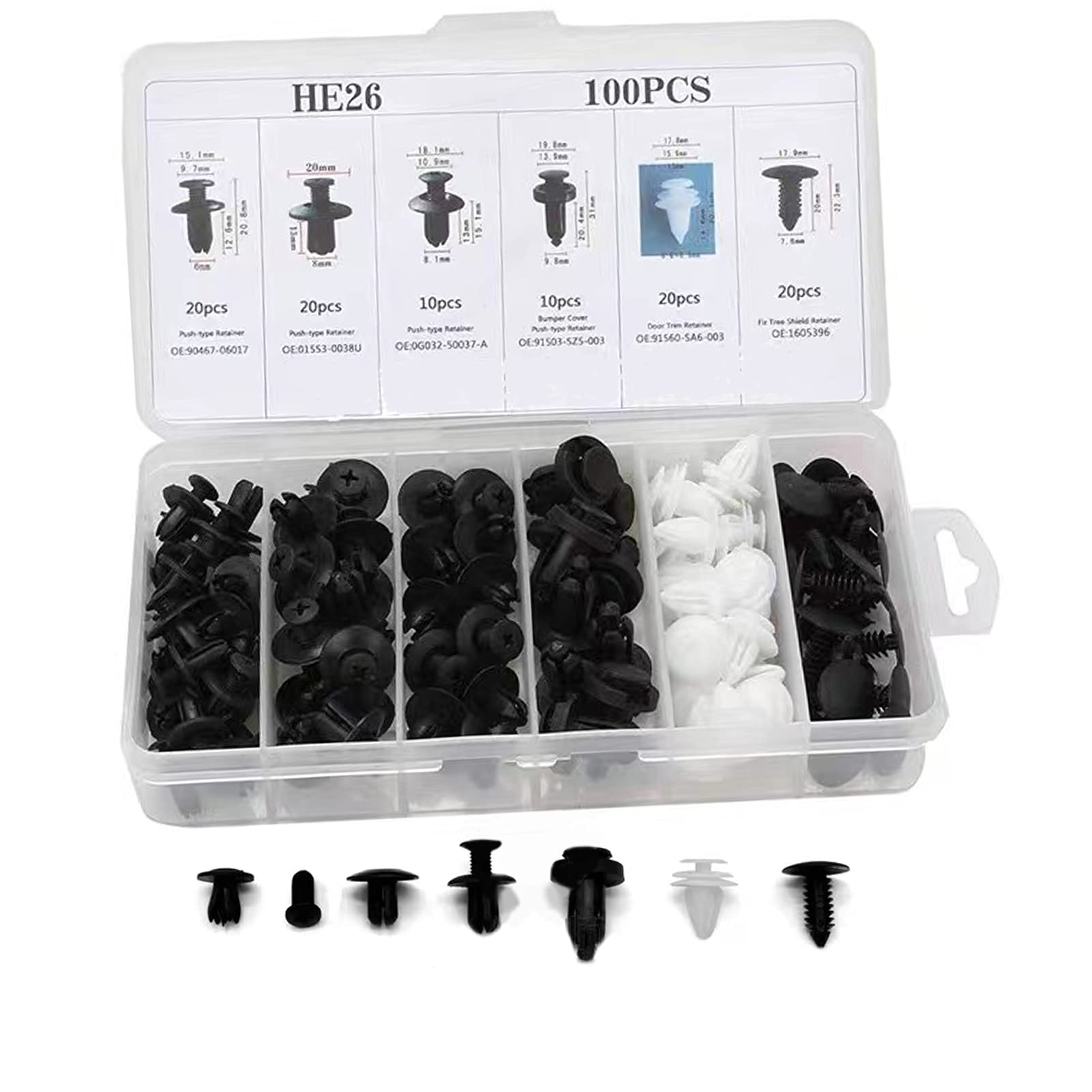 Car Body Trim Clips,100 Pcs Car Retainer Clips Universal Auto Clips ...