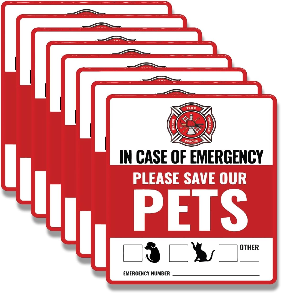 Amazon.com: in Case of Emergency Pets Sticker - Pet Alert Stickers for ...