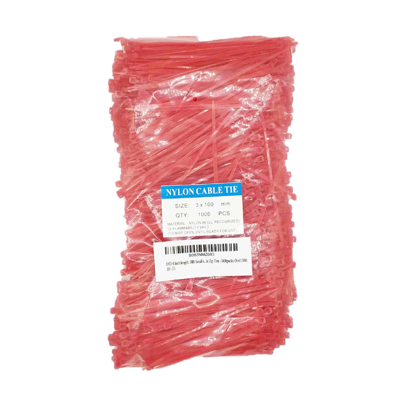 Amazon.com: SYD CHEN 4 Inch Red Zip Ties (1000 Pieces), 18lb Strength ...