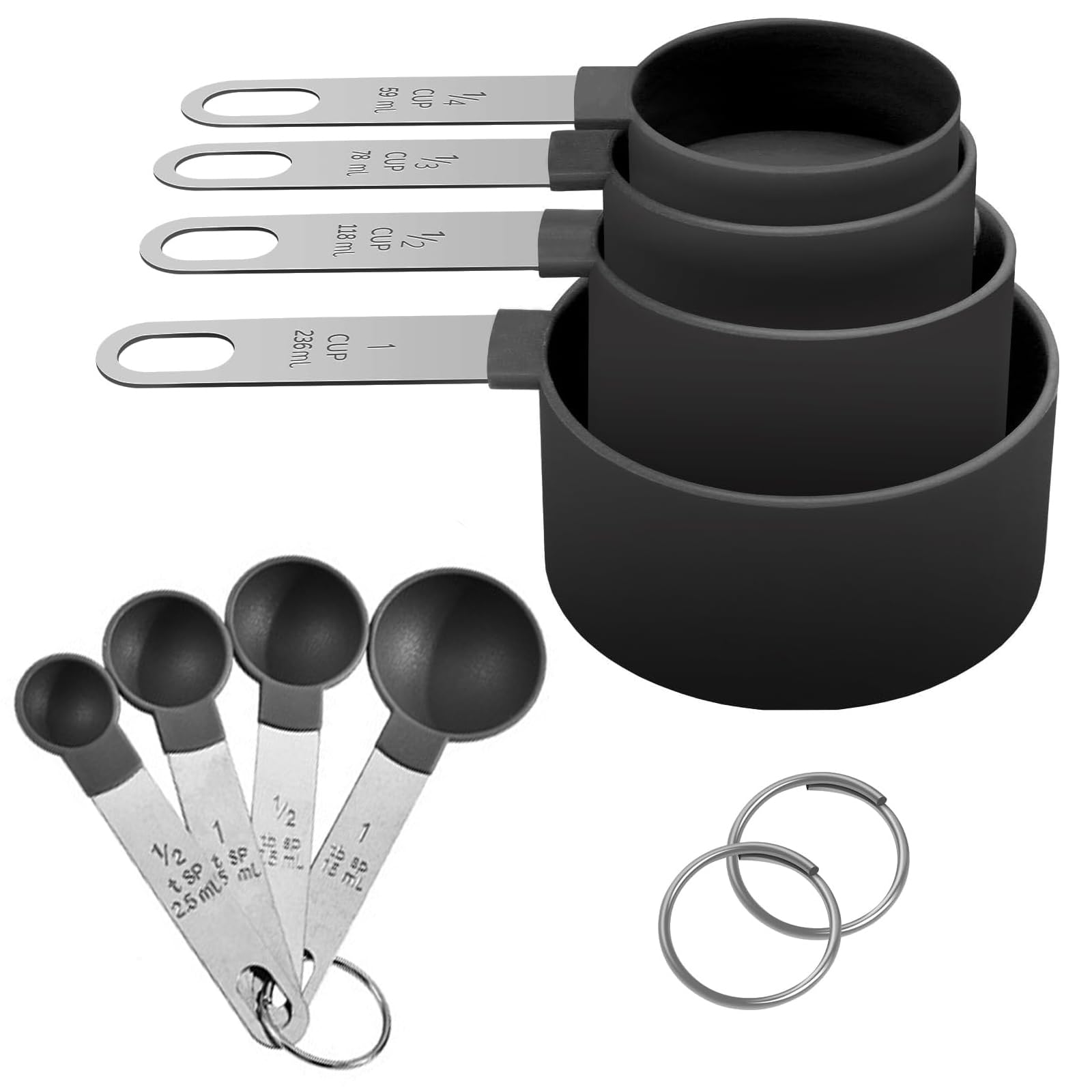 Amazon.com: 8 Pcs Kitchen Measuring Cups and Spoons Set - Cooking ...