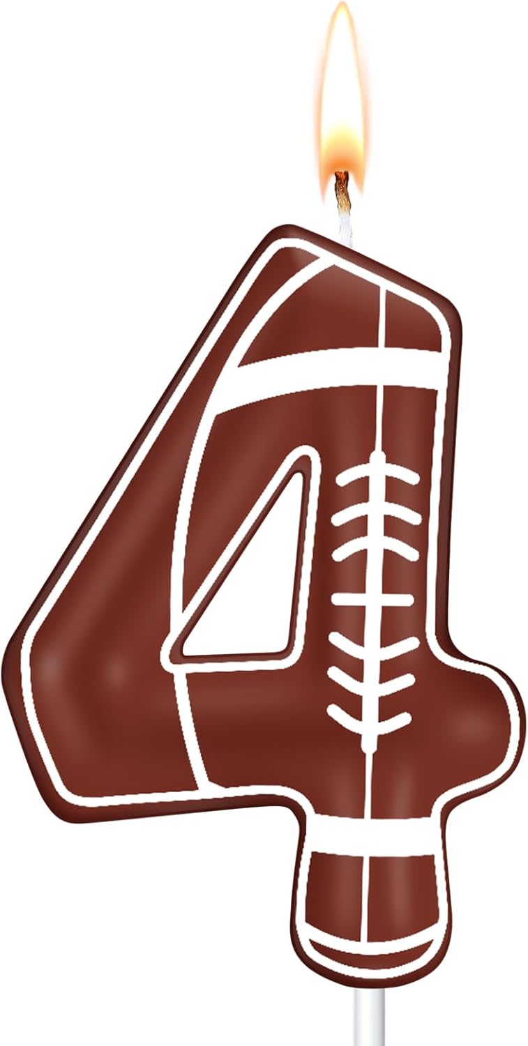 Amazon.com: Tondiamo Football Birthday Number Candles Football Birthday ...
