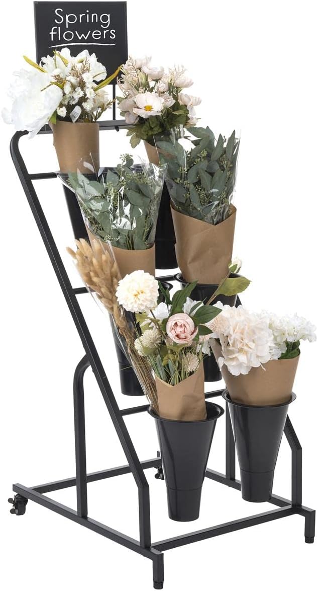 Amazon.com: Displays2go 20" w Rolling Flower Display Rack w/Powder ...