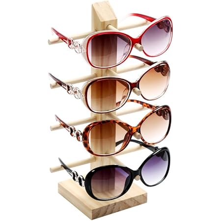 Amazon.com: Wooden Sunglass Rack, 12 Pair Wood Sunglass Display Stand ...