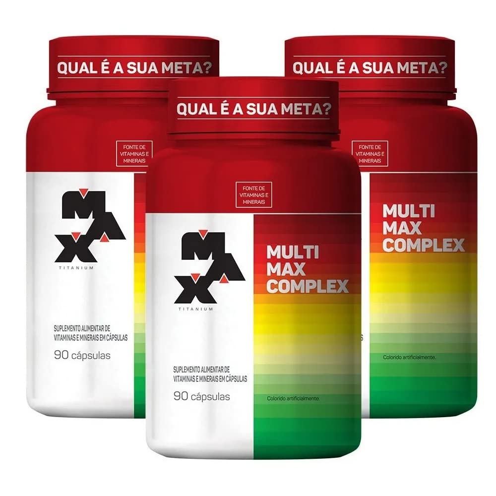 Kit 3x Multimax Complex 90 cápsulas - Max Titanium - Multivitamínico e ...