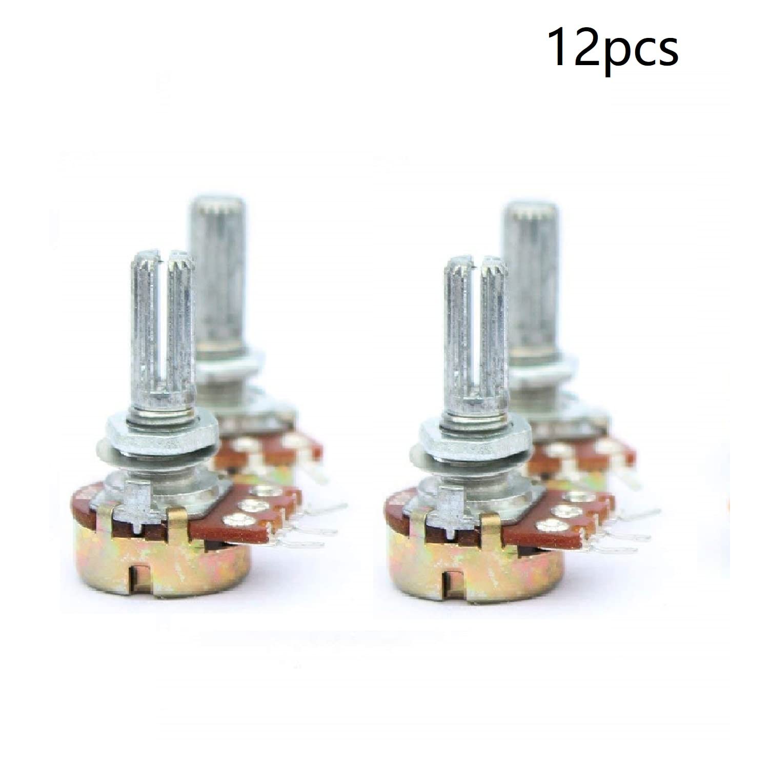 3 Pin Potentiometer 500K Ohm Rotary Potentiometer - 100 Pack Carbon ...