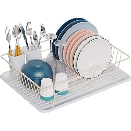 Amazon.com: GSlife Dish Drying Rack with Drainboard - Dish Racks for Kitchen Counter, Dish ...