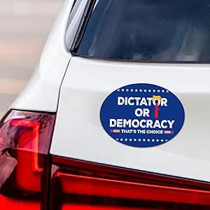 Amazon.com: Voila Print Dictator or Democracy Car Magnet - Democracy ...