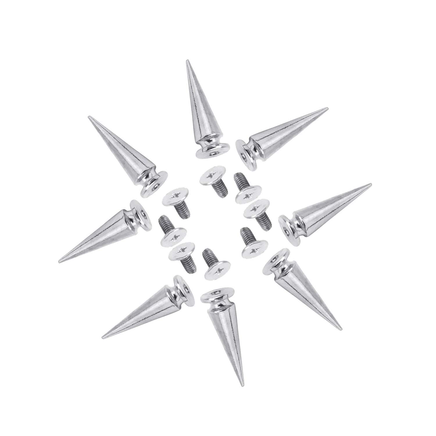 9mm Spikes 30PCS 40MM Spike And Studs Silver Cone Spikes Punk Large ...