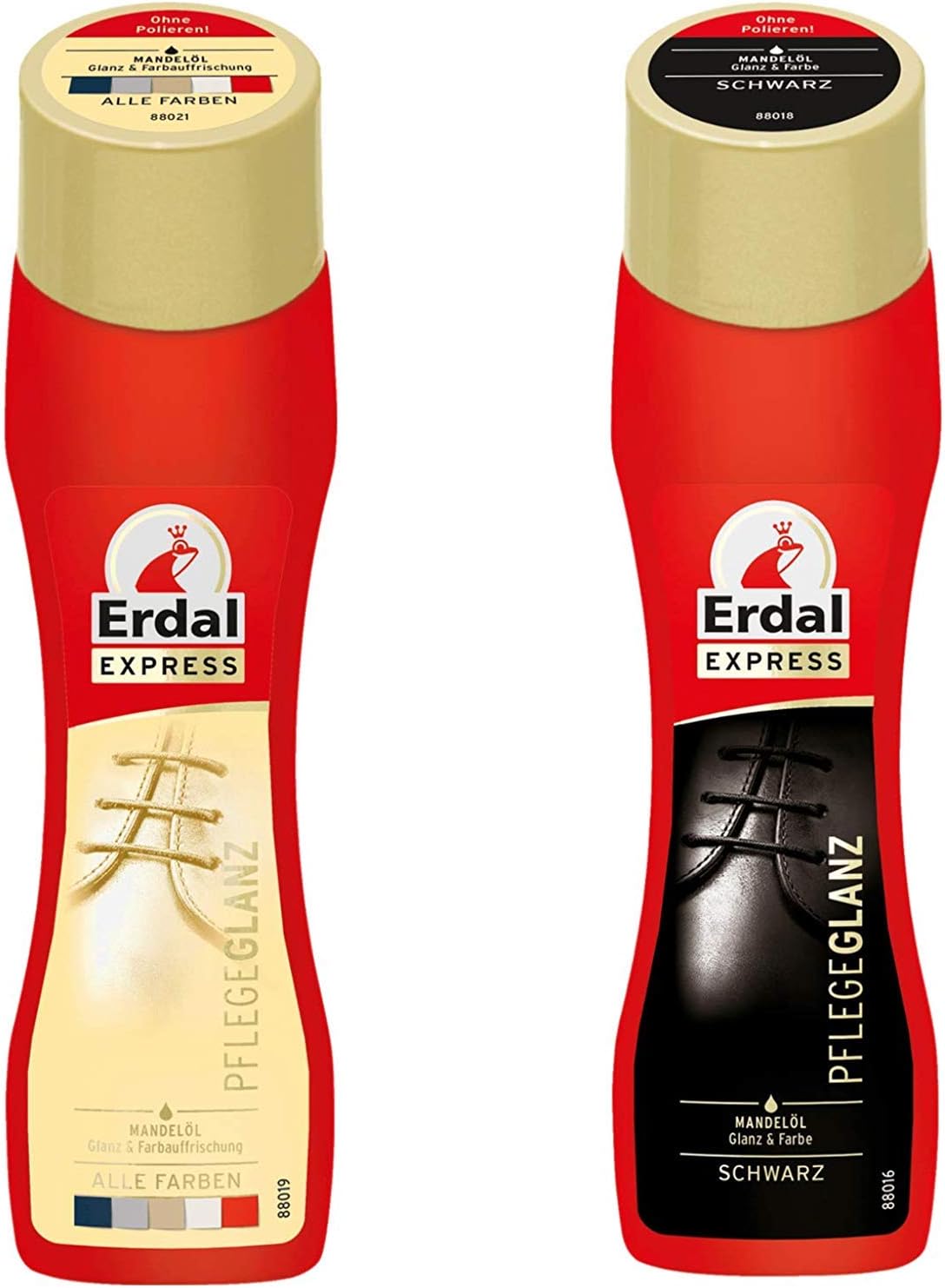 Erdal 2x Express Pflegeglanz Alle Farben & Schwarz Schuhcreme Mandelöl ...