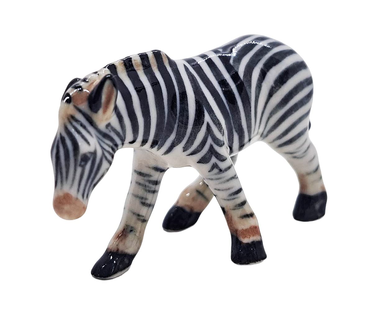Amazon.com: WitnyStore Tiny 2¼" Long Bending Down Zebra Figurine ...