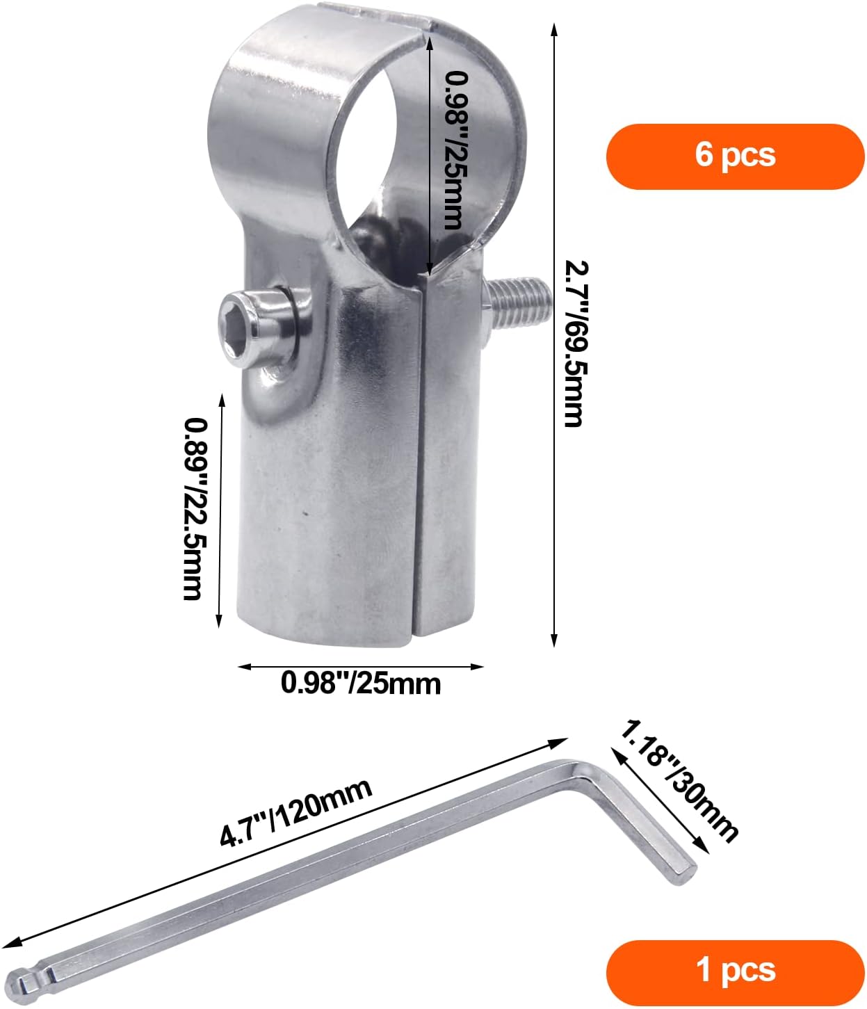 6 Sets of Panel T Clamps,Fine Pipe Connector Pipe Clamps,End Clamps,for ...