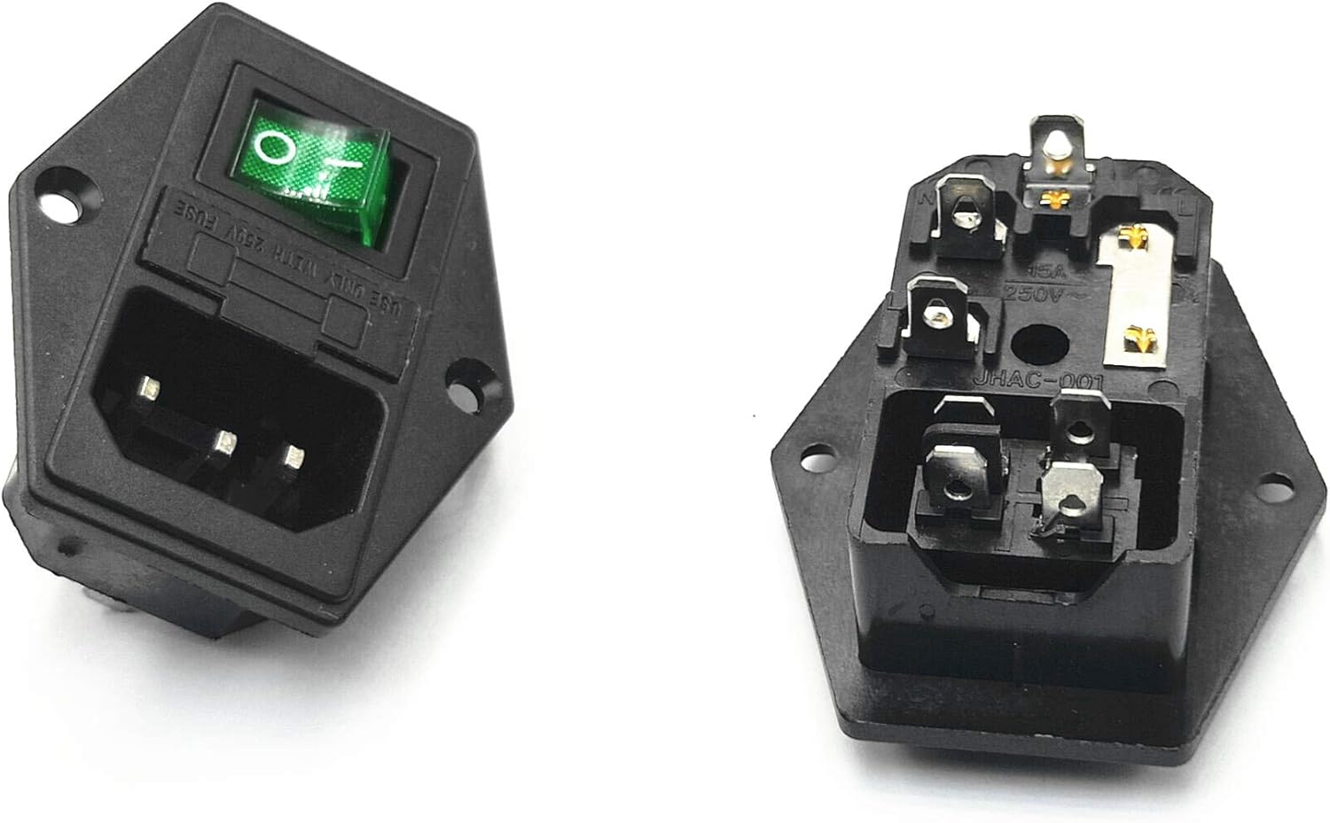 Inlet Module Plug 5A Fuse Switch Male Power Socket 10A 250V 3 Pin ...