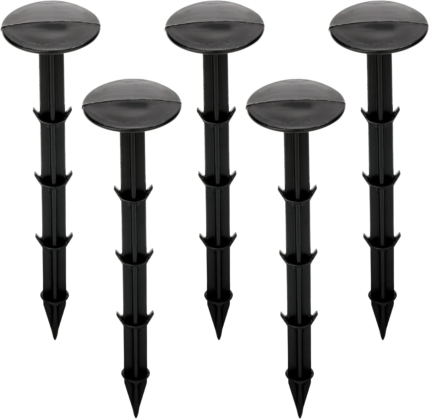 KINGLAKE 30 Pcs 5.7 Inch Black Garden Fixing Pegs Plastic Weed Fabric ...