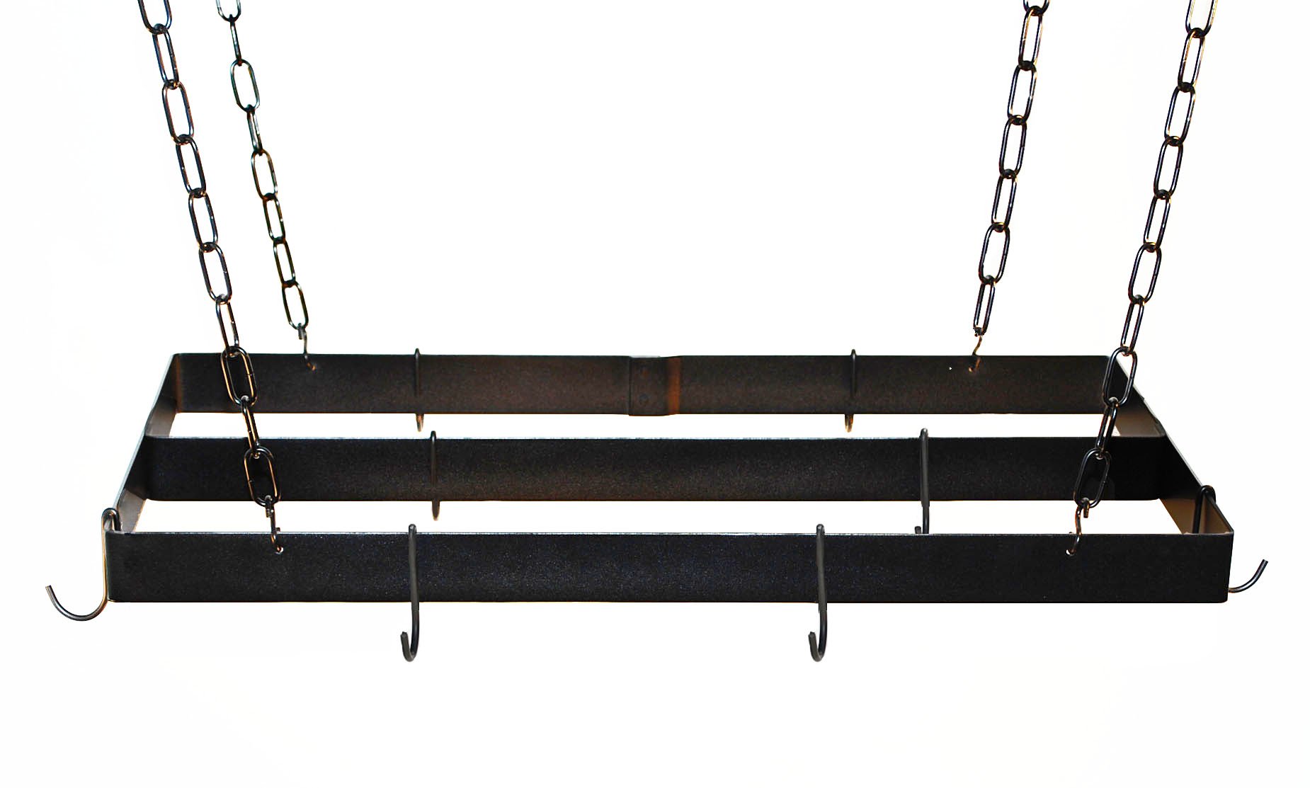 Amazon.com: Rogar Black Rectangular Pot Rack with Centerbar : Home ...