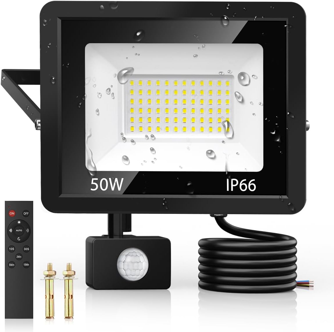 Tailcas 30W LED Strahler mit Bewegungsmelder Außen, Superhell 2700LM ...