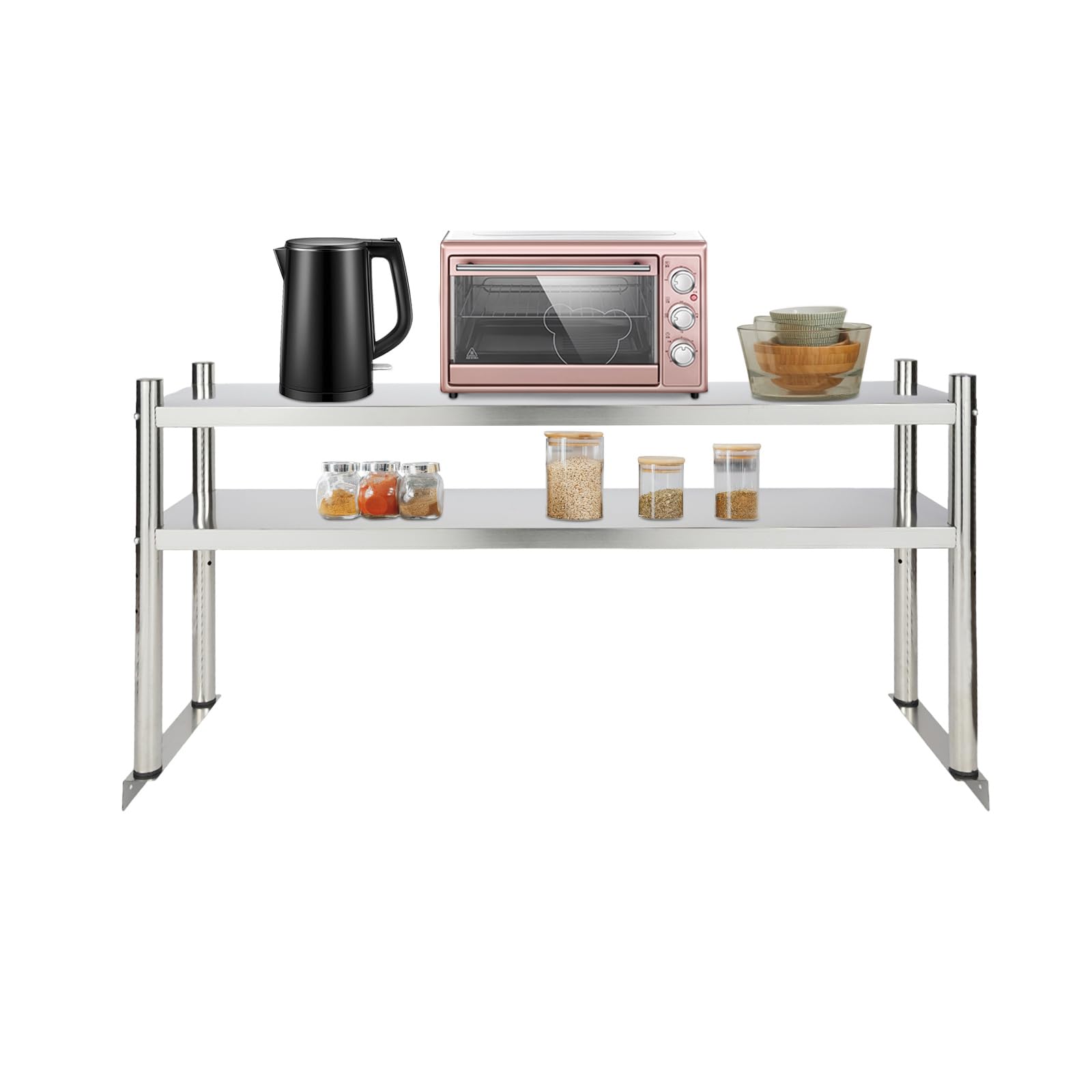 Amazon.com: EcoTypee Stainless Steel Shelving 48x12 Inch 2 Tier ...