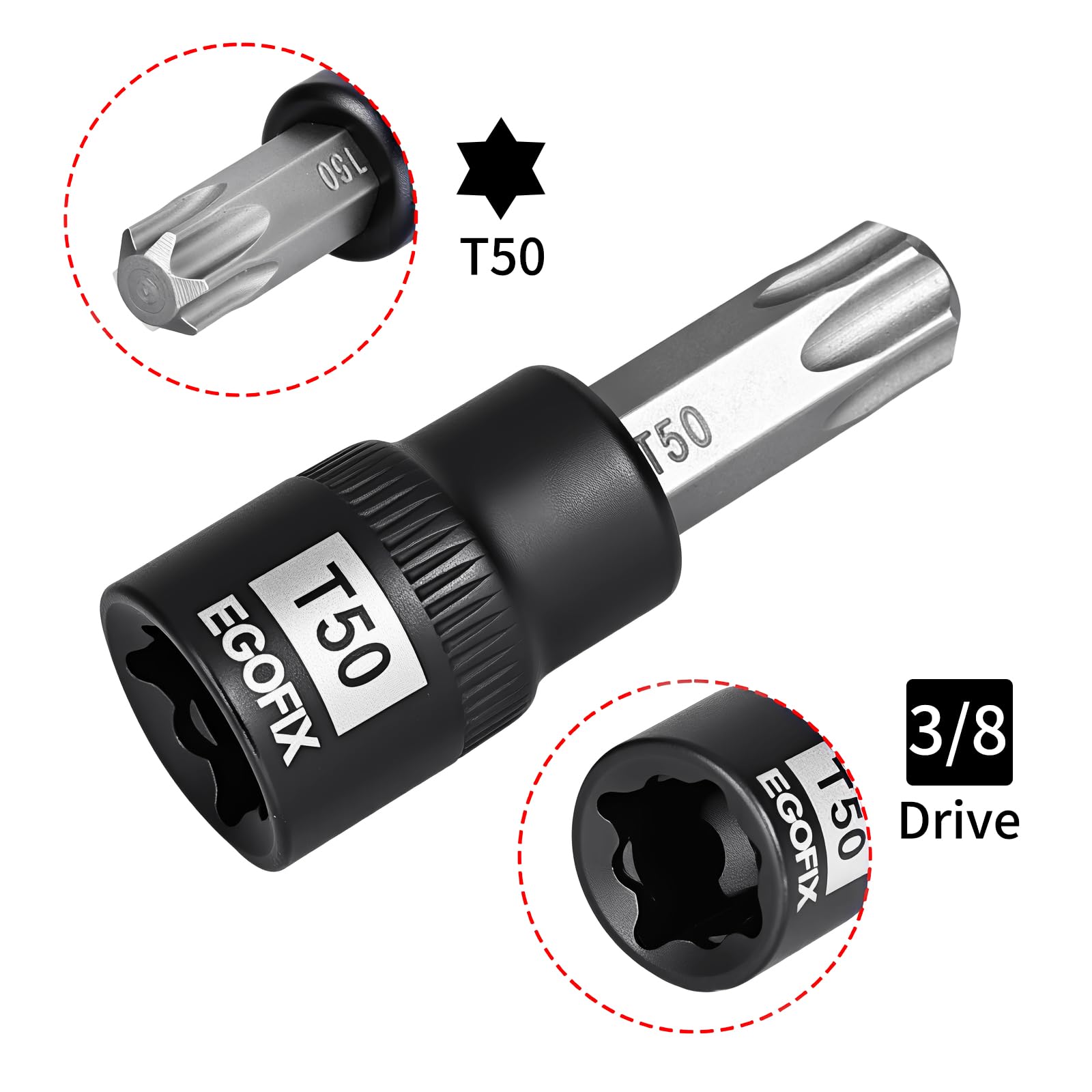 Snapklik.com : 3/8 Inch Drive X T50 Torx Bit Socket