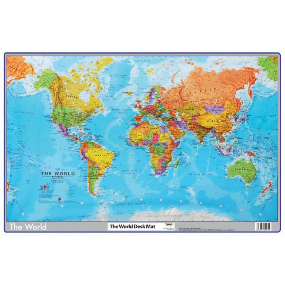 WORLD DESK MAT EUROPE ASIA AUSTRALIA 595x365mm VIQUEL : Amazon.co.uk ...