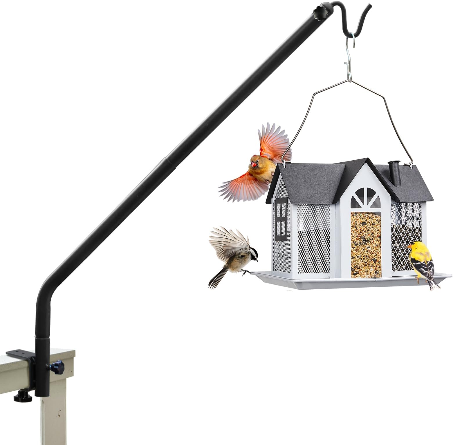Kingsyard Heavy Duty Deck Hook, 27"-39" Adjustable Metal Deck Railing ...