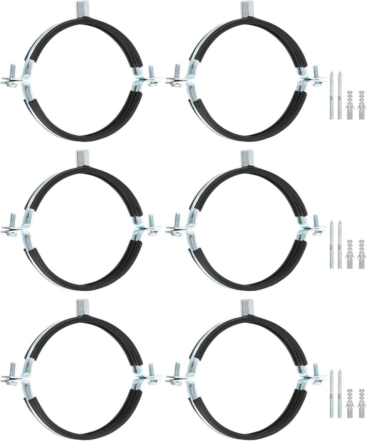 uxcell 6 Pcs Adjustable Pipe Bracket Clamp, 5"(127mm) Wall Ceiling ...