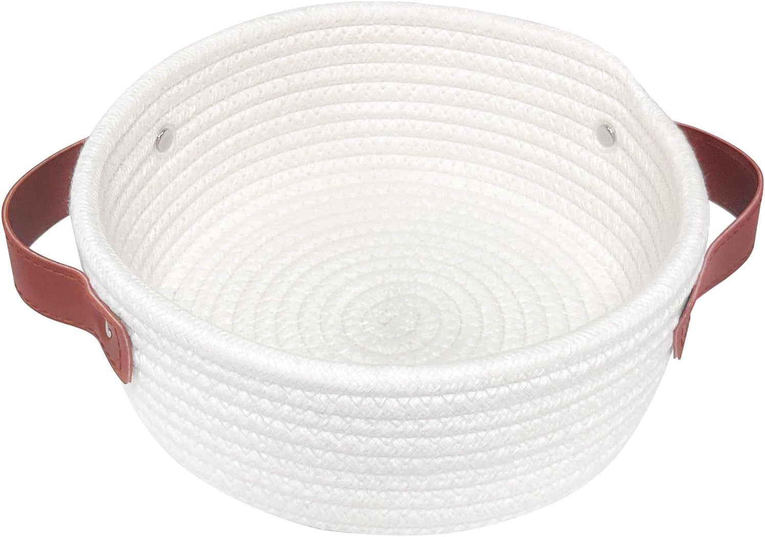 Amazon.com: ABenkle Small Storage Basket, Mini Round White Basket, Cute ...