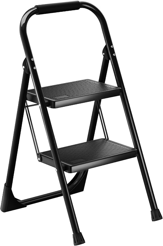 3 Step Ladder Heavy Duty Step Stool for Adult Foldable Stepladder 3 ...