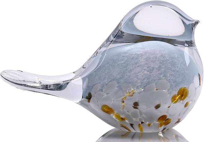Amazon.com: DOVDOV Hand Blown Glass Bird Statue Home Decor, Small Blue ...