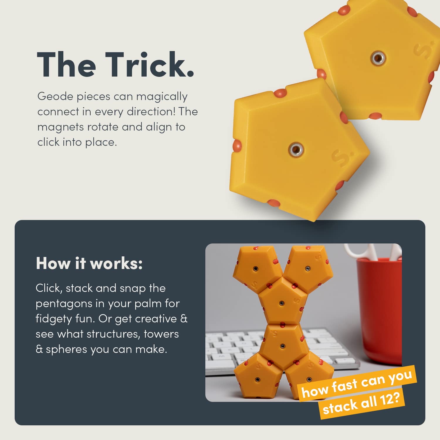 Snapklik.com : Speks Geode Pentagons Magnetic Fidget Toy For Adults & Teens 14+ Sensory Gadget ...