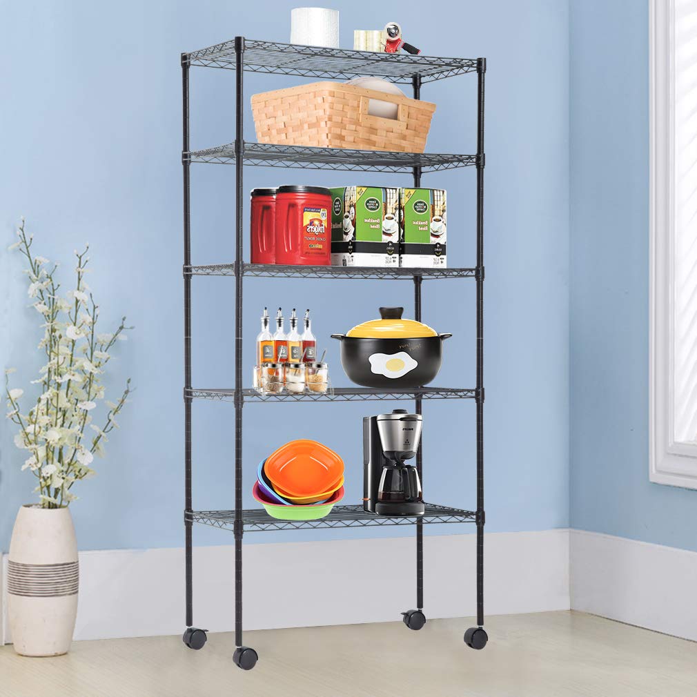 Buy 14D x 30W x 60H 5-Tier Wire Shelving Unit Steel Large Metal Shelf ...