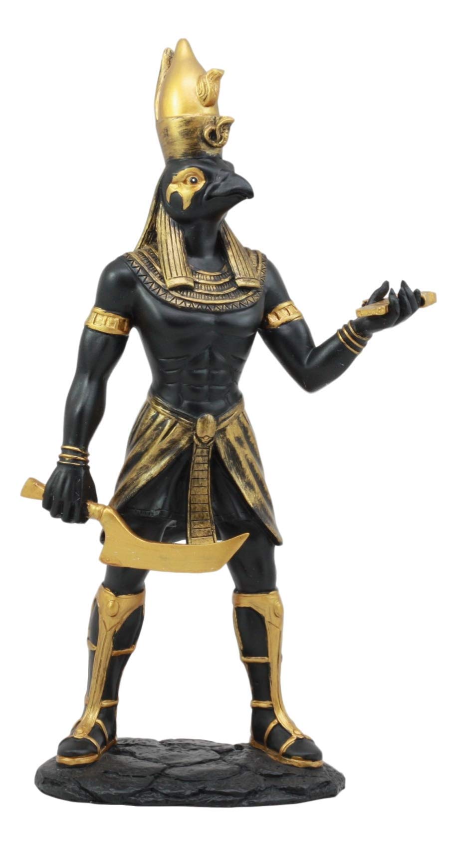 Ebros Ancient Egyptian Theme Falcon Bird Horus Ra Holding Ankh Statue ...