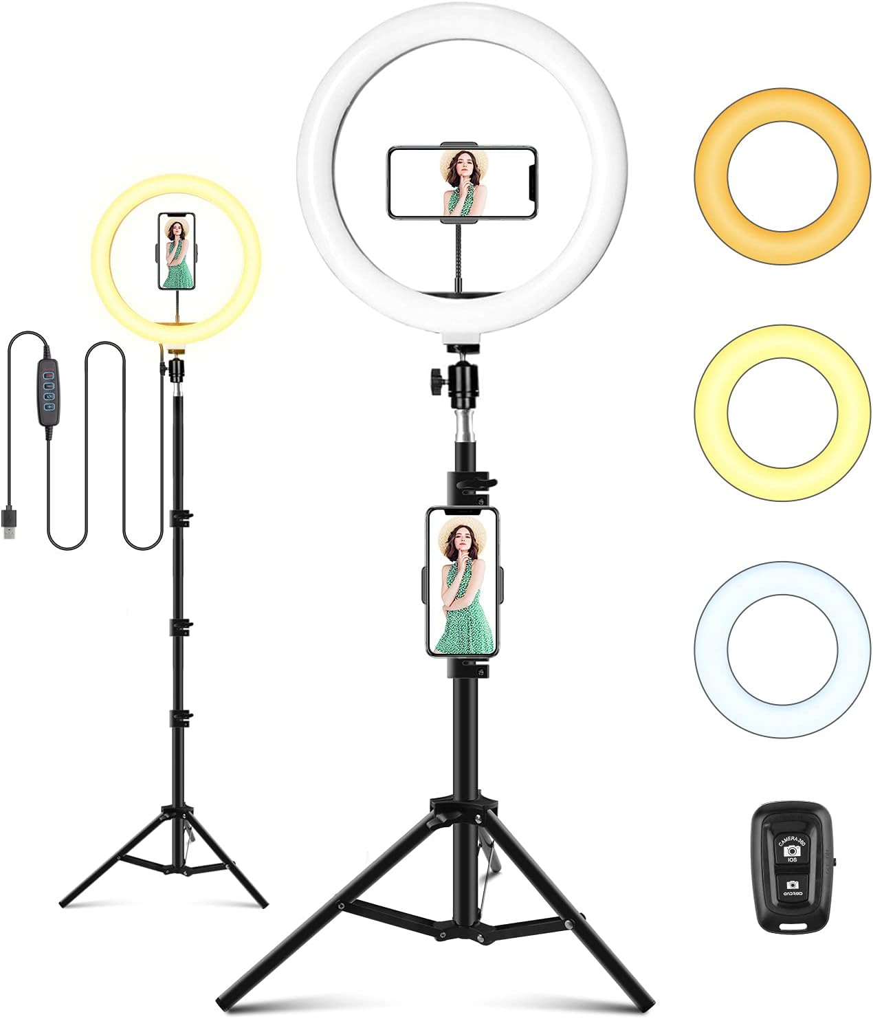LED Ringlicht mit Stativ, 10 zoll / 25.4 CM Ringleuchte mit Stativ für ...