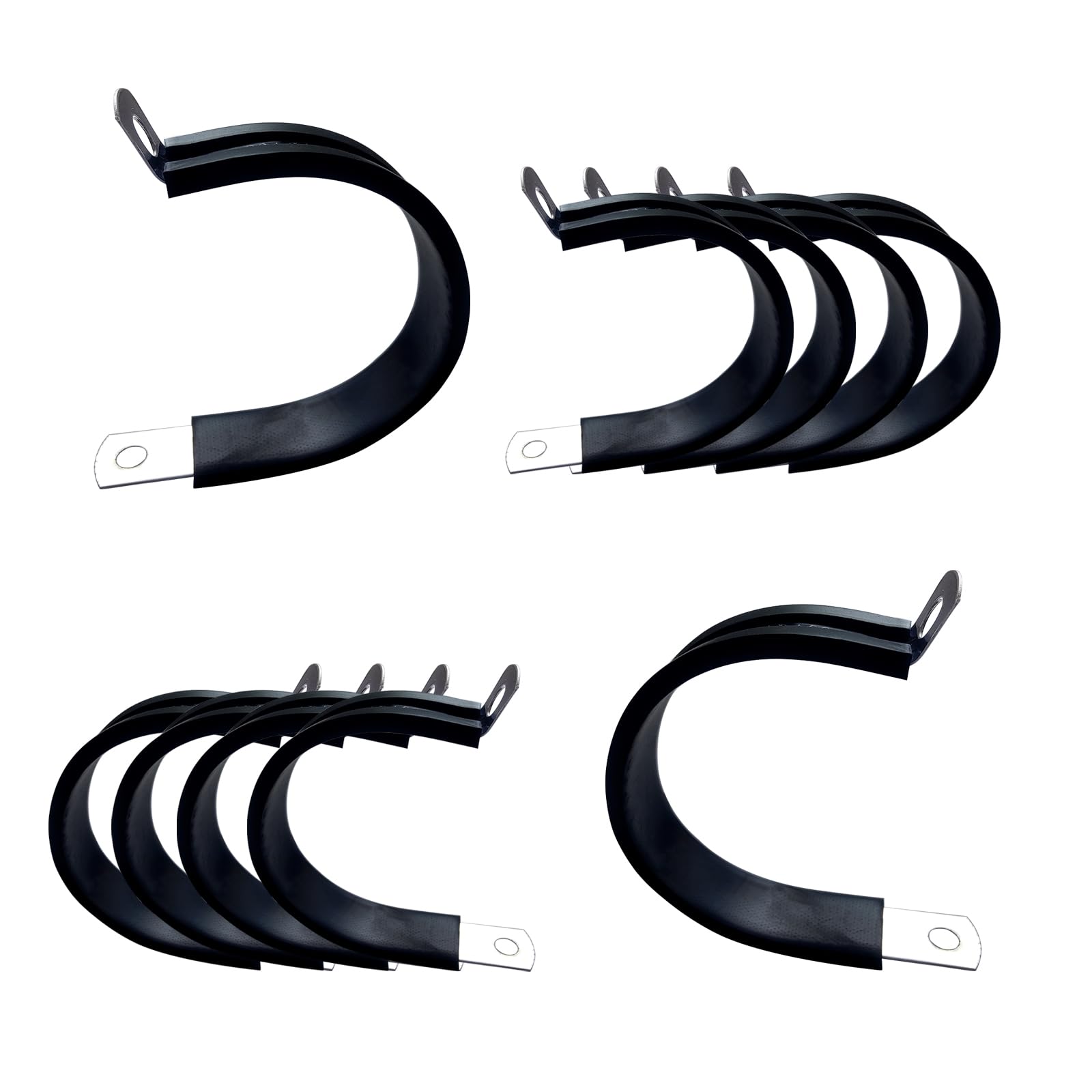 HayEastdor 10pcs 2 Inch Stainless Steel Cable Clamps, Rubber Coated ...