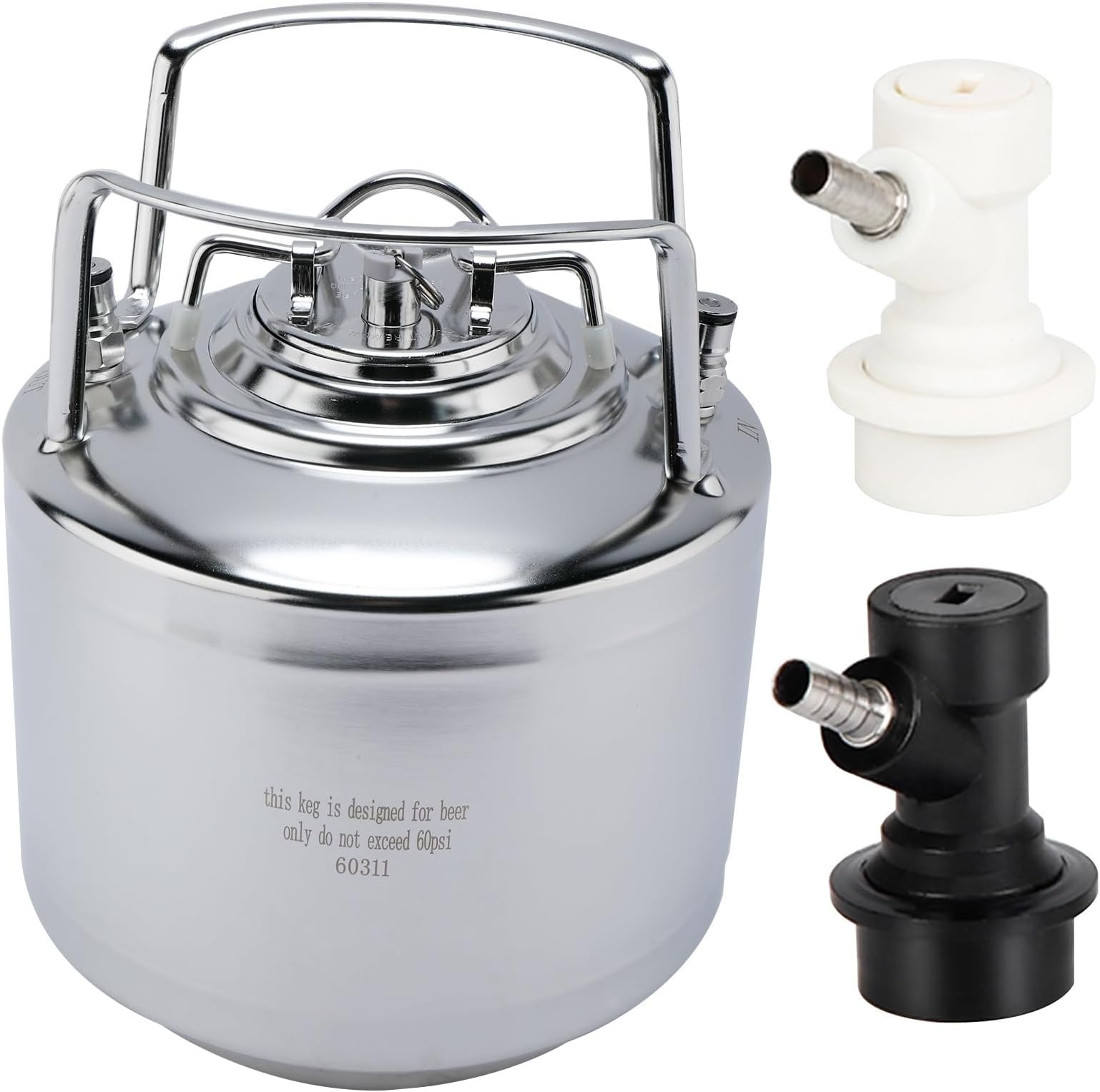Amazon.com: YaeBrew Stainless Steel 1.6 Gallon Mini Ball Lock Keg ...