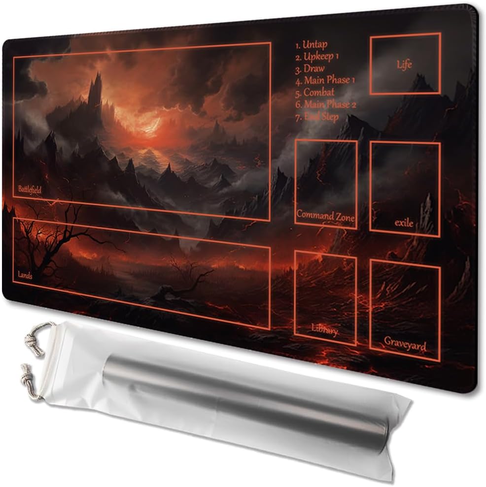Amazon.com: MTG Playmat Size 24x14in Free Storage Bags Non-Slip Backing ...