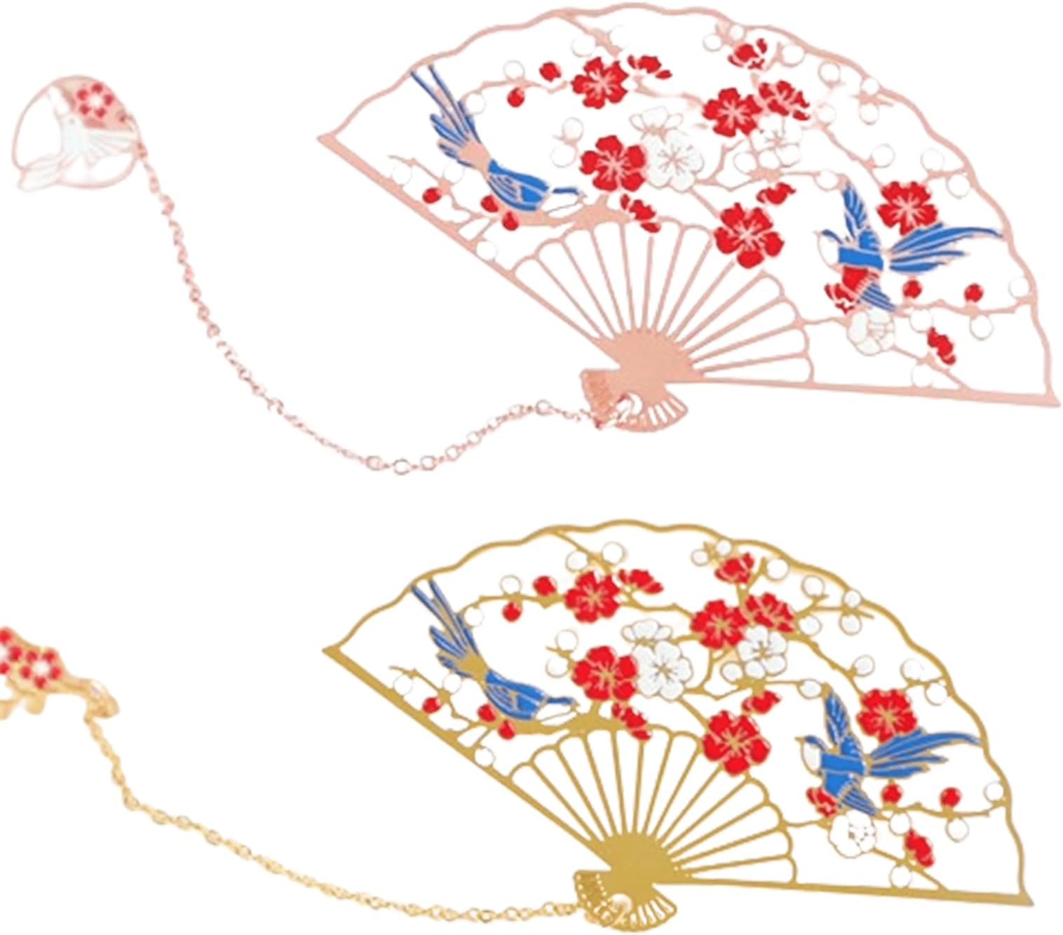 Amazon.com: Zakrafo 2 Pcs Chinese Fan Magpie Bookmark Metal Book Mark ...