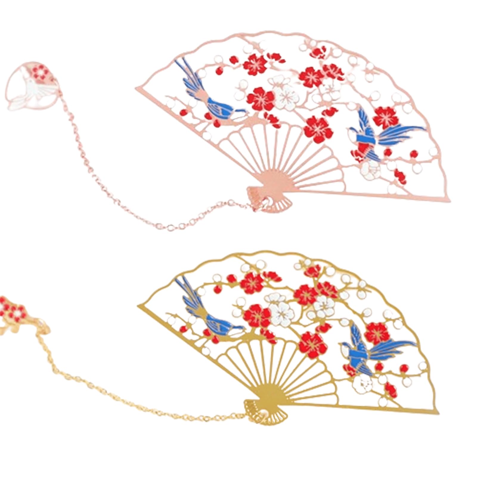 Amazon.com: Zakrafo 2 Pcs Chinese Fan Magpie Bookmark Metal Book Mark ...