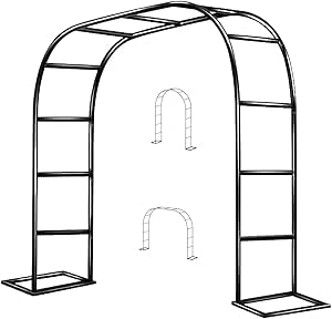 Metal Garden Arch with Bases, 80 140 180 200 300 400 cm Wide Heavy Duty ...