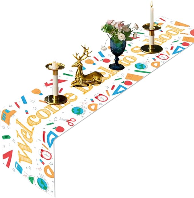 Amazon.com: Back to School Decorations Table Runner 12 x 70'' Welcome ...