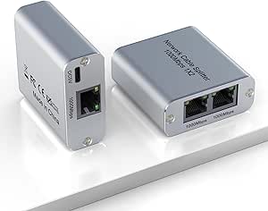 Ethernet Splitter 1 to 2 High Speed 1000Mbps, Gigabit Ethernet Switch 2 ...