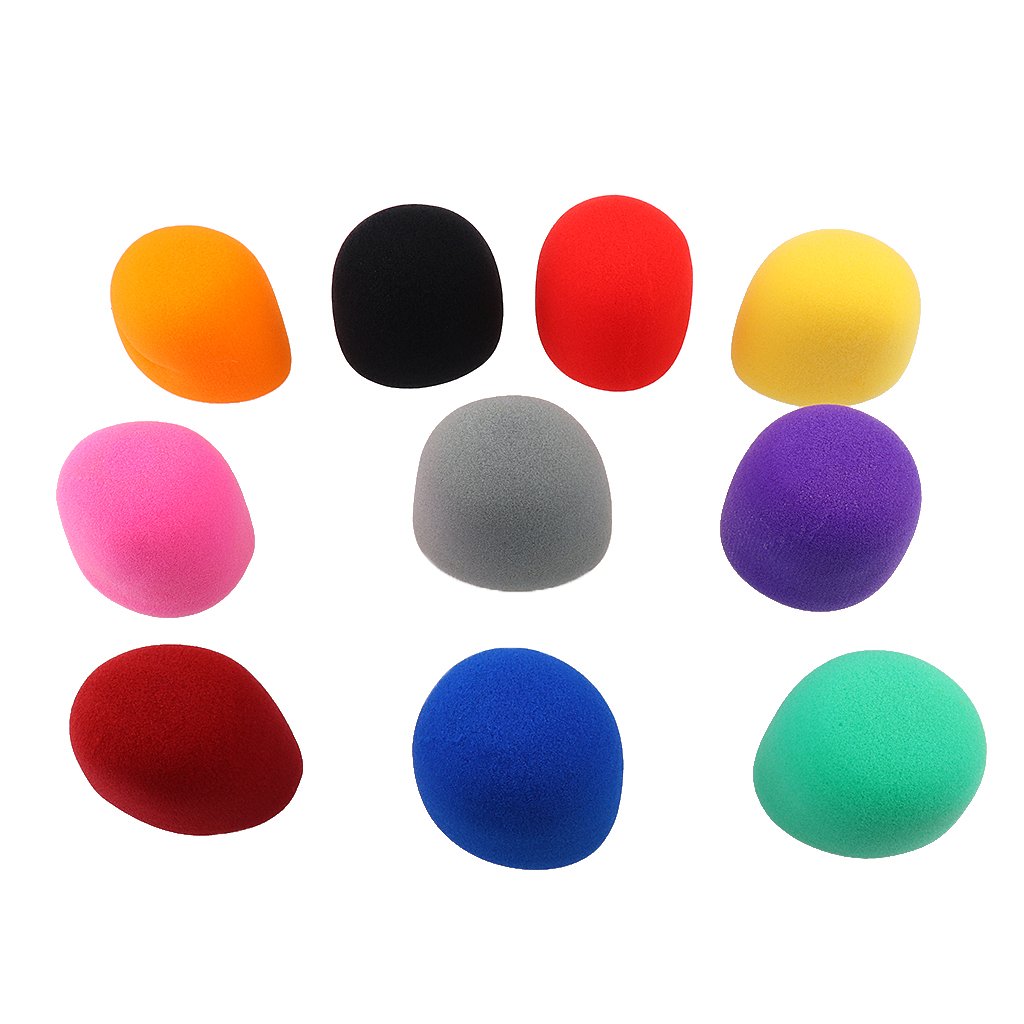 10 Pieces/Set Multi-color Handheld Stage Windscreen Foam Thicker Mic ...