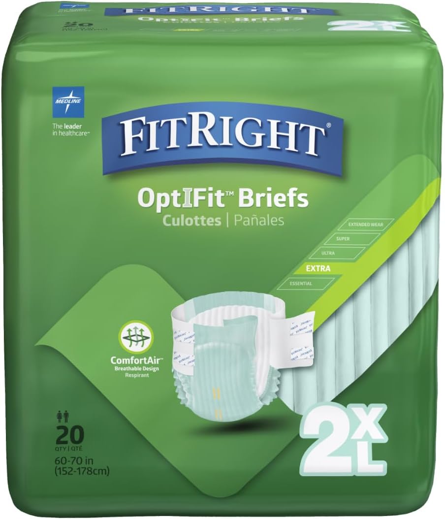 Amazon.com: FitRight OptiFit Extra Adult Briefs, Incontinence Diapers ...